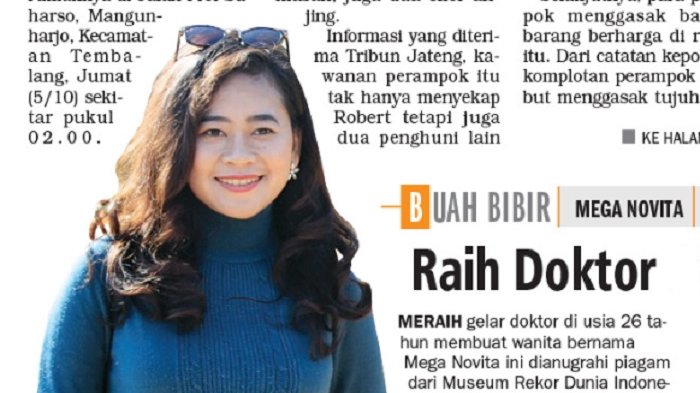 Mega Novita Raih Doktor Umur 26 Tahun - Tribunjateng.com