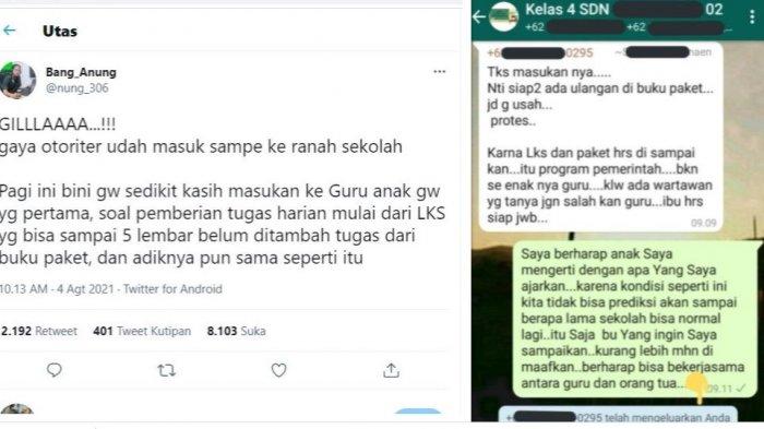 Viral Orangtua Murid Dikeluarkan dari Grup WA Kelas Seusai Kritik Tugas Banyak - Tribunjateng.com