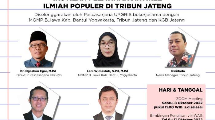 Pelatihan Menulis Artikel Ilmiah Populer Tribun Jateng Kembali Dibuka, Catat Tanggal ...