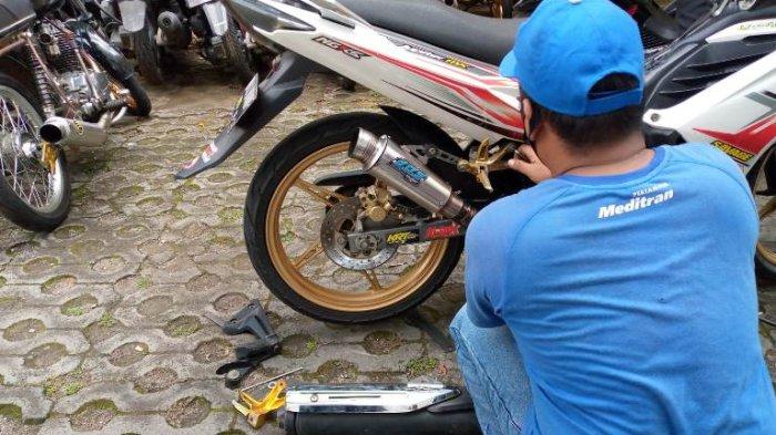 13 Motor Knalpot Brong Belum Diambil Pemiliknya di Satlantas Polres ...