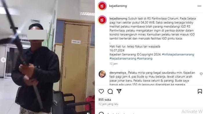Viral Pria di Semarang Ngamuk Sambil Bawa Parang di IGD RS Panti Wilasa - Tribunjateng.com