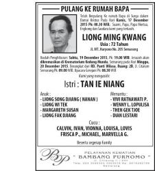 PULANG KE RUMAH BAPA, LIONG MING KWANG - Tribunjateng.com
