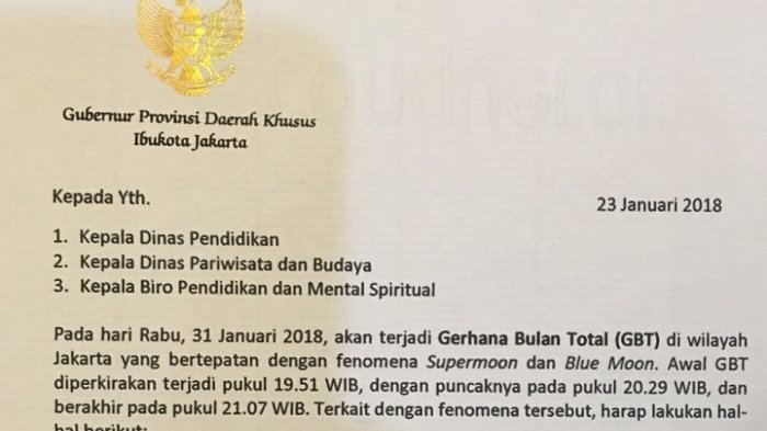 Gerhana Bulan Total, Anies Baswedan Keluarkan Surat Edaran Salat ... Gerhana Bulan Total, Anies Baswedan Keluarkan Surat Edaran Salat ...