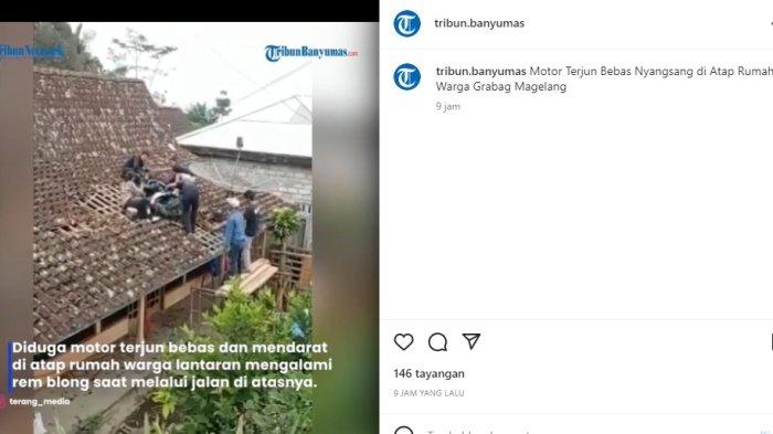 Viral Kecelakaan Motor Mendarat di Genteng Rumah Warga di Magelang, Saksi: Pengemudi Gadis ABG ...