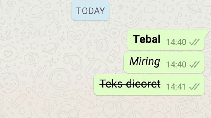 Cara Bikin Huruf Miring, Coret, Tebal di WhatsApp - Tribunjateng.com