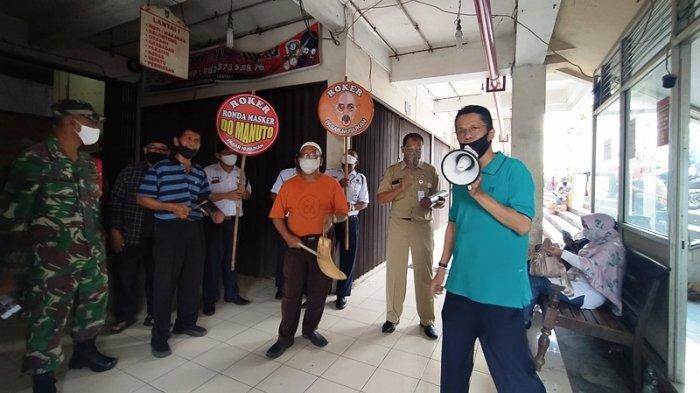 Pedagang Dilibatkan Razia Masker di Pasar Nusukan Solo - Tribunjateng.com