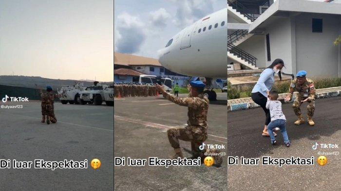 Viral Anak Tak Kenali Ayahnya yang Berseragam TNI, Momen Satgas UNIFIL 2022 Kembali ke Indonesia ...