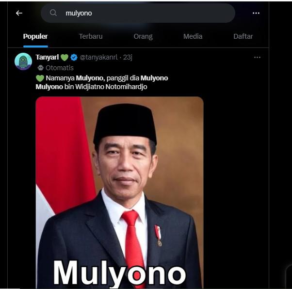 Mulyono Nama Asli Presiden Jokowi Trending di X, Begini Asal Mulanya ...