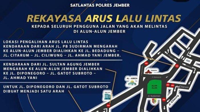 Malam Tahun Baru 2024, Lalu Lintas di Alun-Alun Jember Dialihkan - tribunjatim-timur.com