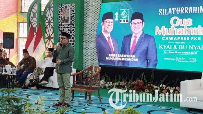 Bertemu Kiai dan Bu Nyai se-Jatim, Bakal Cawapres Cak Imin Pamer Kecocokan dengan Anies Baswedan ...