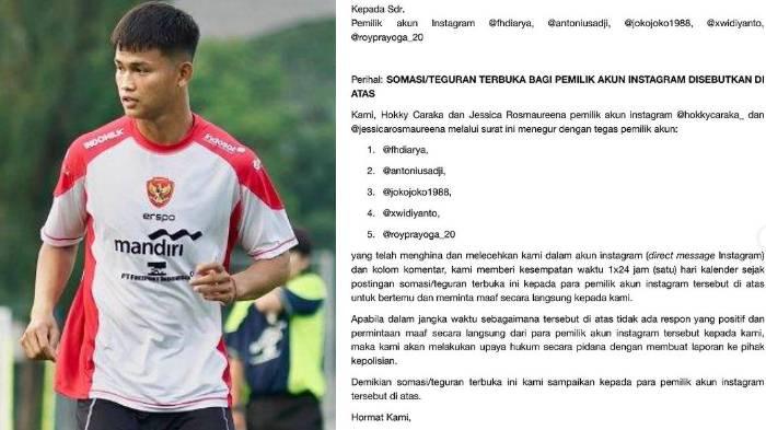 Alasan Hokky Caraka Striker Timnas Indonesia Layangkan Somasi ke 5 Akun Instagram, Tuntut Minta ...