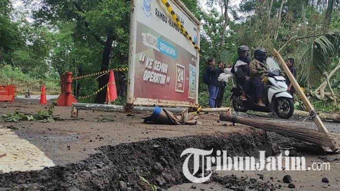 Terus Diguyur Hujan, Jalur Malang-Blitar di Selorejo Ambles dan Rawan Longsor - Tribunjatim.com