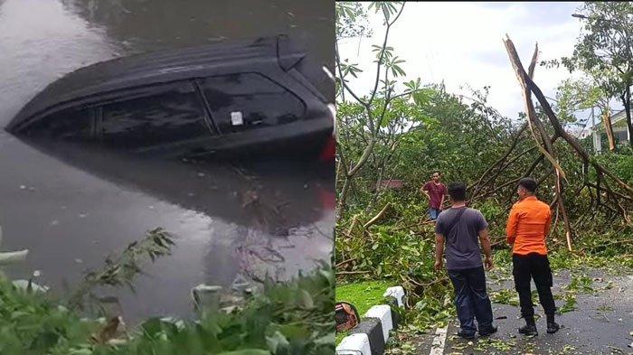 Dahsyatnya Puting Beliung di Surabaya, Banyak Pohon Tumbang hingga Mobil Nyebur Sungai ...