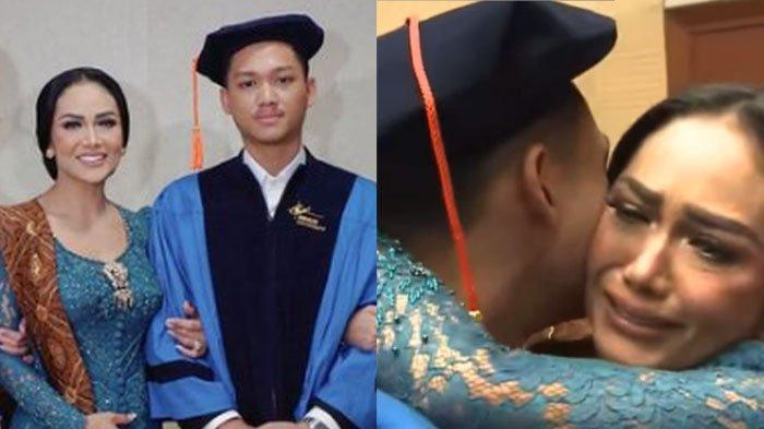 Kris Dayanti Menangis Diberi Azriel Hermansyah Bunga di Acara Wisuda, Bangga Anak Lulus Kuliah ...