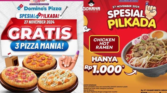 Kumpulan Promo Pilkada 27 November 2024, Makanan dan Minuman Diskon 50 ...