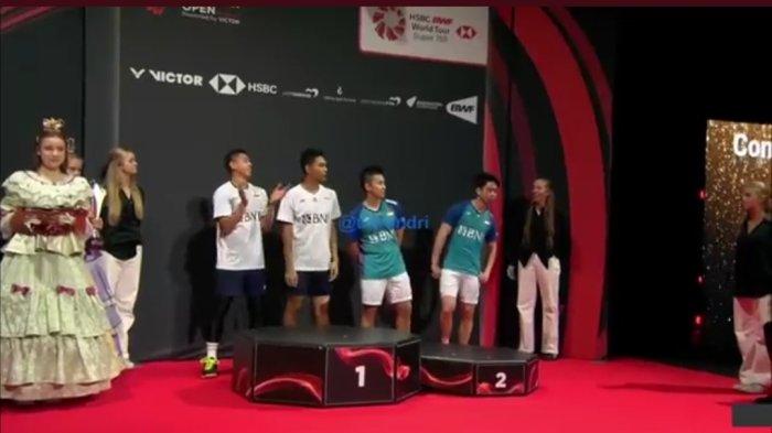 Disebut Berasal dari Malaysia, Fajar/Rian dan Marcus/Kevin Bingung Saat Awarding Denmark Open ...