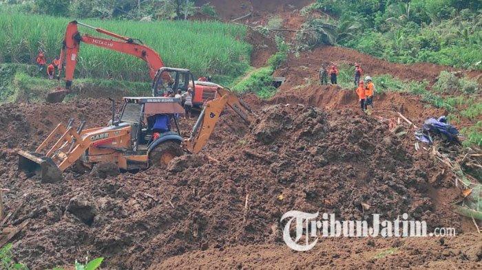 Update Tanah Longsor di Blitar, Pencarian 1 Korban Tertimbun Dilanjutkan, 2 Alat Berat ...