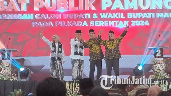 Beda Busana Paslon Sanusi-Lathifah dan Gunawan-Umar Usman di Debat Terakhir Pilkada Malang 2024 ...