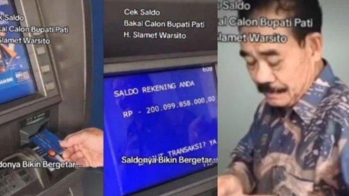VIRAL Momen Bakal Calon Bupati Pati Slamet Warsito Pamer Saldo Miliaran, Layar ATM Tuai Sorotan ...