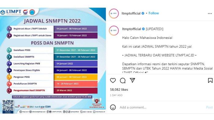 Jadwal SNMPTN 2022 Terbaru, Masa Pendaftaran Akun LTMPT Sekolah ...