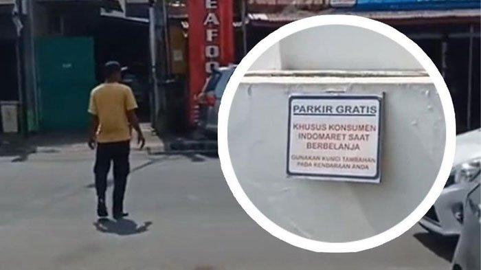 Copot Penutup Tulisan 'Parkir Gratis', Mahasiswa Diamuk Tukang Parkir Minimarket, Siap Gelut ...