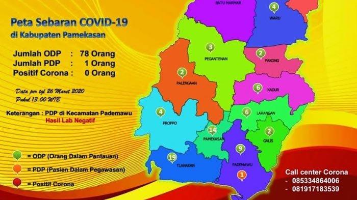 UPDATE Peta Sebaran Covid-19 di Pamekasan, 78 Orang ODP dan 1 PDP ...