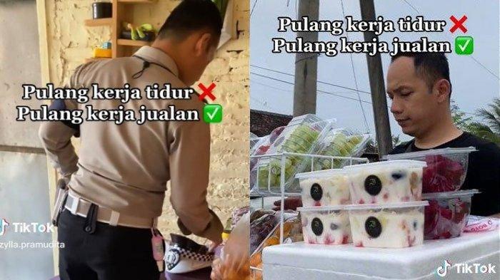 Sosok Polisi di Pasuruan Juga Kerja Jualan Salad Buah, Istri Bangga Pulang Tugas Tak Istirahat ...