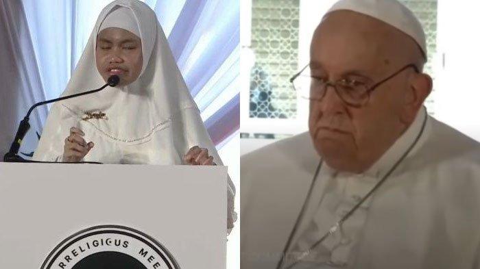 Lantunkan Ayat Quran Bermakna Toleransi di Hadapan Paus, Inilah Sosok Kayla Sang Hafizah ...