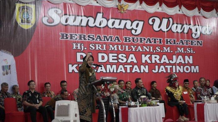 Bupati Klaten Resmikan Pembangunan Kios Desa Krajan saat Sambang Warga - Tribunjogja.com