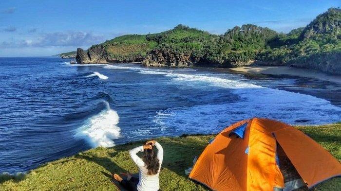 Keindahan Tersembunyi Pantai Midodaren Gunungkidul, Ada Area Camping - Tribunjogja.com