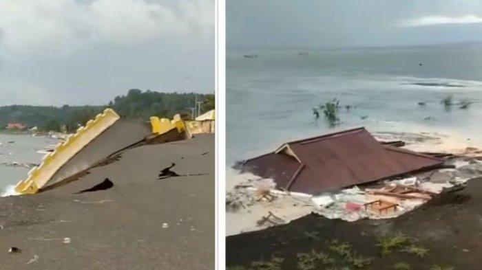 Detik-detik Jembatan Pantai Amurang Minahasa Selatan Hancur Akibat ...