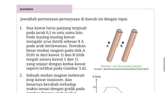 Soal dan Jawaban Asesmen Fisika Kelas 12 BAB 3: Kemagnetan - Tribunjogja.com