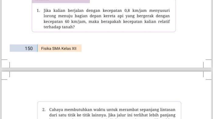 Soal dan Jawaban Asesmen Fisika Kelas 12 BAB 7: Relativitas - Tribunjogja.com
