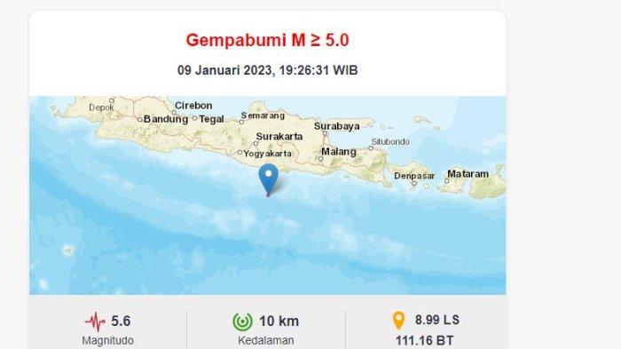 Imbauan BMKG Sesaat Setelah Gempa Pacitan Mag 5.6 - Tribunjogja.com