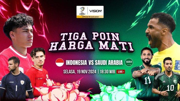 Live STREAMING RCTI PLUS INDONESIA VS ARAB, Cek Channel TV Disini - Tribunjogja.com