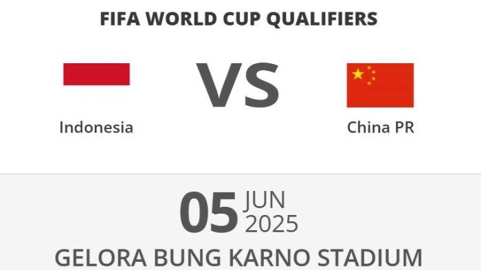 Indonesia Vs China, Duel Hidup dan Mati Menuju Piala Dunia 2026 - Tribunjogja.com