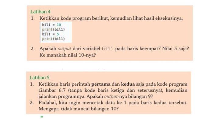 Soal dan Jawaban Latihan 4-5 Informatika kelas 10 BAB 6 Halaman 118 ...