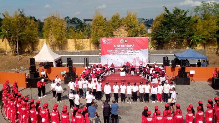 Jelang HUT ke-79 RI, Paskibraka Gunungkidul Ikuti Apel Bersama ...