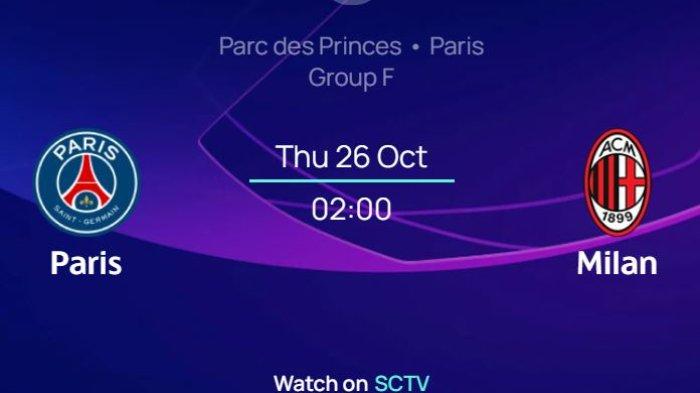 LINK Nonton PSG vs AC MILAN - Live di SCTV: Daftar Pemain - Tribunjogja.com