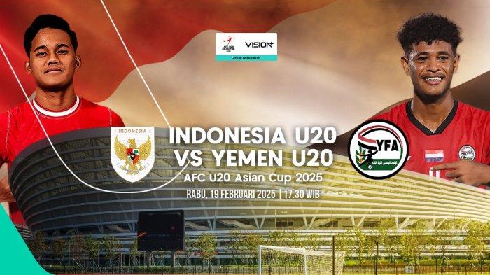 LIVE STREAMING GTV RCTI Vision Plus Timnas U20 INDONESIA vs YAMAN Malam Ini Pukul 18.30 WIB ...
