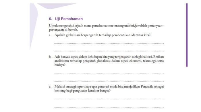 JAWABAN DAN SOAL PPKN Kelas 11 Unit 1: Identitas Globalisasi - Tribunjogja.com