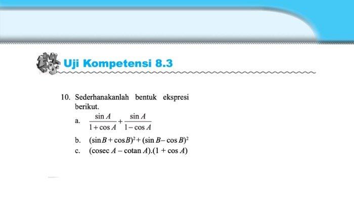 KUNCI JAWABAN Matematika SMA Kelas 10 Uji Kompetensi 8.3 No 10 Hal 79, Jika diketahui Y1 a sin ...