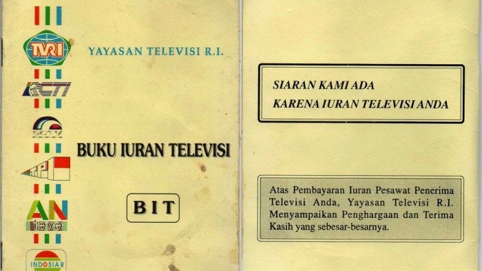 Nostalgia, Anak Tahun 90-an Pasti Hapal Buku Iuran Televisi, Begini ...