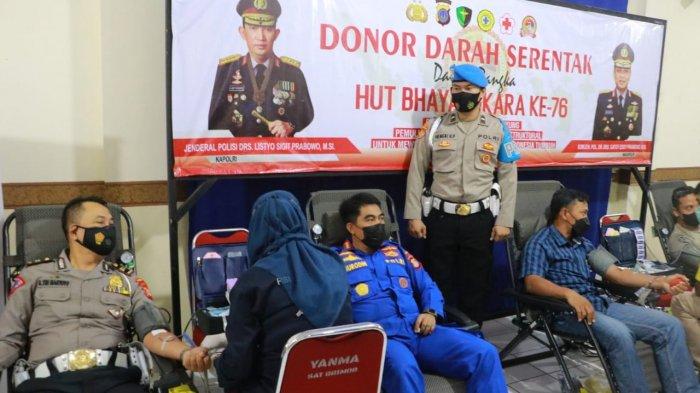 Hari Bhayangkara ke-76, Polda DIY Gelar Donor Darah di Aula Sat Brimob Polda DIY - Tribunjogja.com