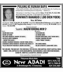 Berita Duka Cita Yuniwati Raharjo - Tribunjogja.com