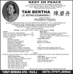 Berita Duka Cita Tan Bertha - Tribunjogja.com
