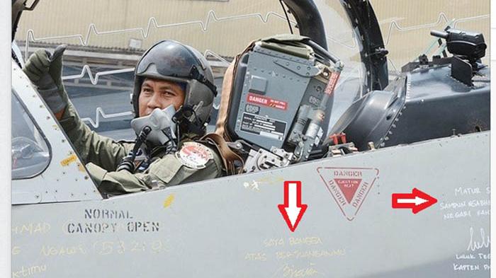 Coretan Tangan Pesan Kesan Pilot Hawk MK-53 - Tribunjogja.com