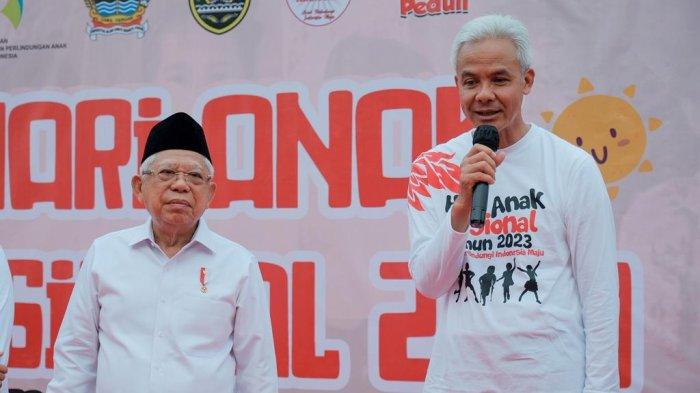 Ganjar Pranowo Dampingi Wapres di Puncak Hari Anak Nasional - Tribunjogja.com