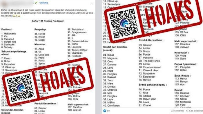 HOAX! Rilis Daftar 121 Produk Pro Israel yang Difatwakan Haram MUI - Tribunjogja.com
