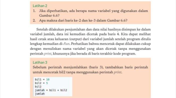 Soal dan Jawaban Latihan 2-3 Informatika kelas 10 BAB 6 Halaman 117 ...